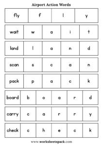 Airport Vocabulary Worksheets - worksheetspack