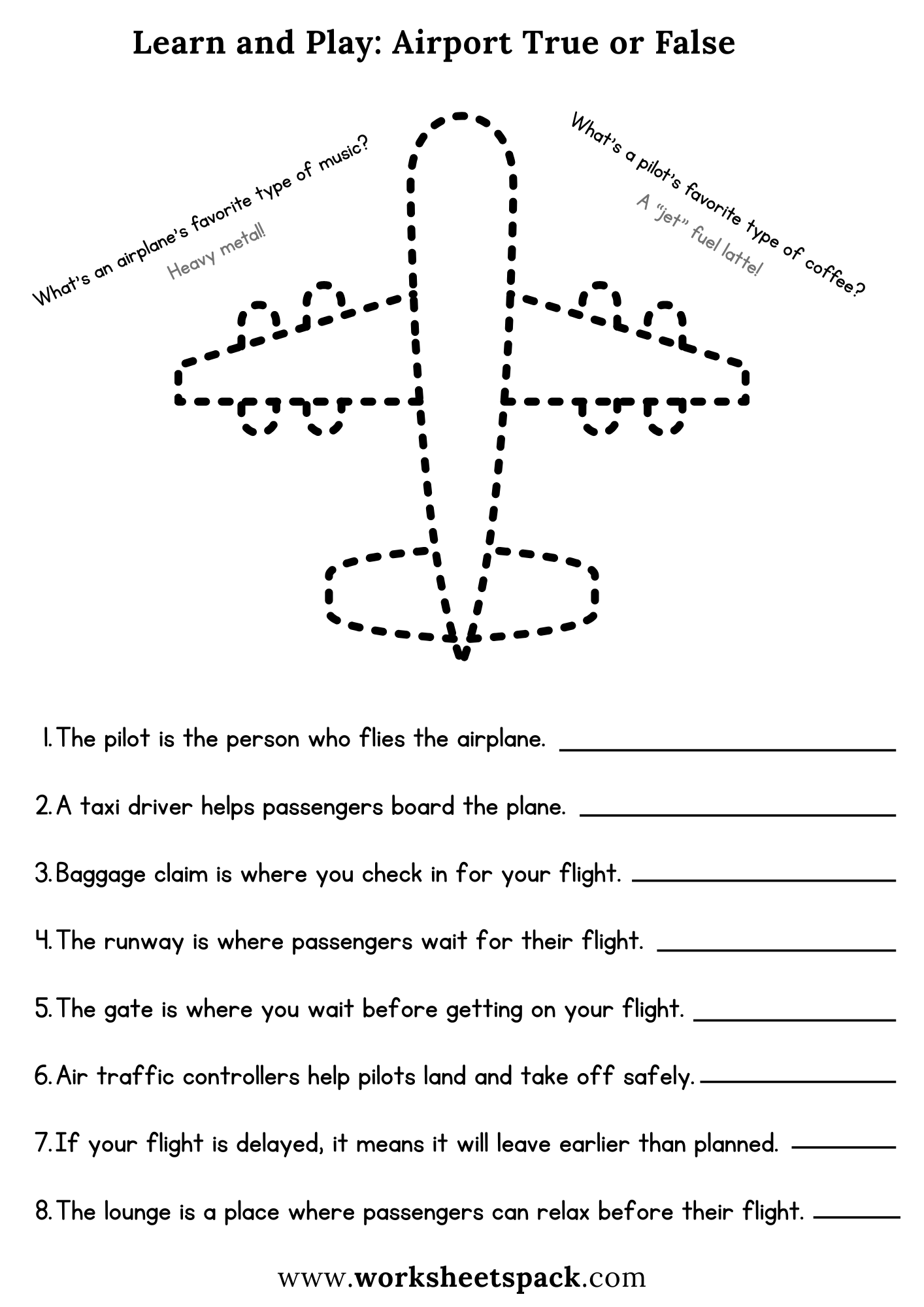 Airport Vocabulary Worksheets - worksheetspack