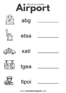 Airport Vocabulary Worksheets - worksheetspack