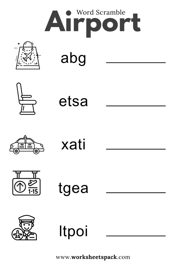 Airport Vocabulary Worksheets - worksheetspack