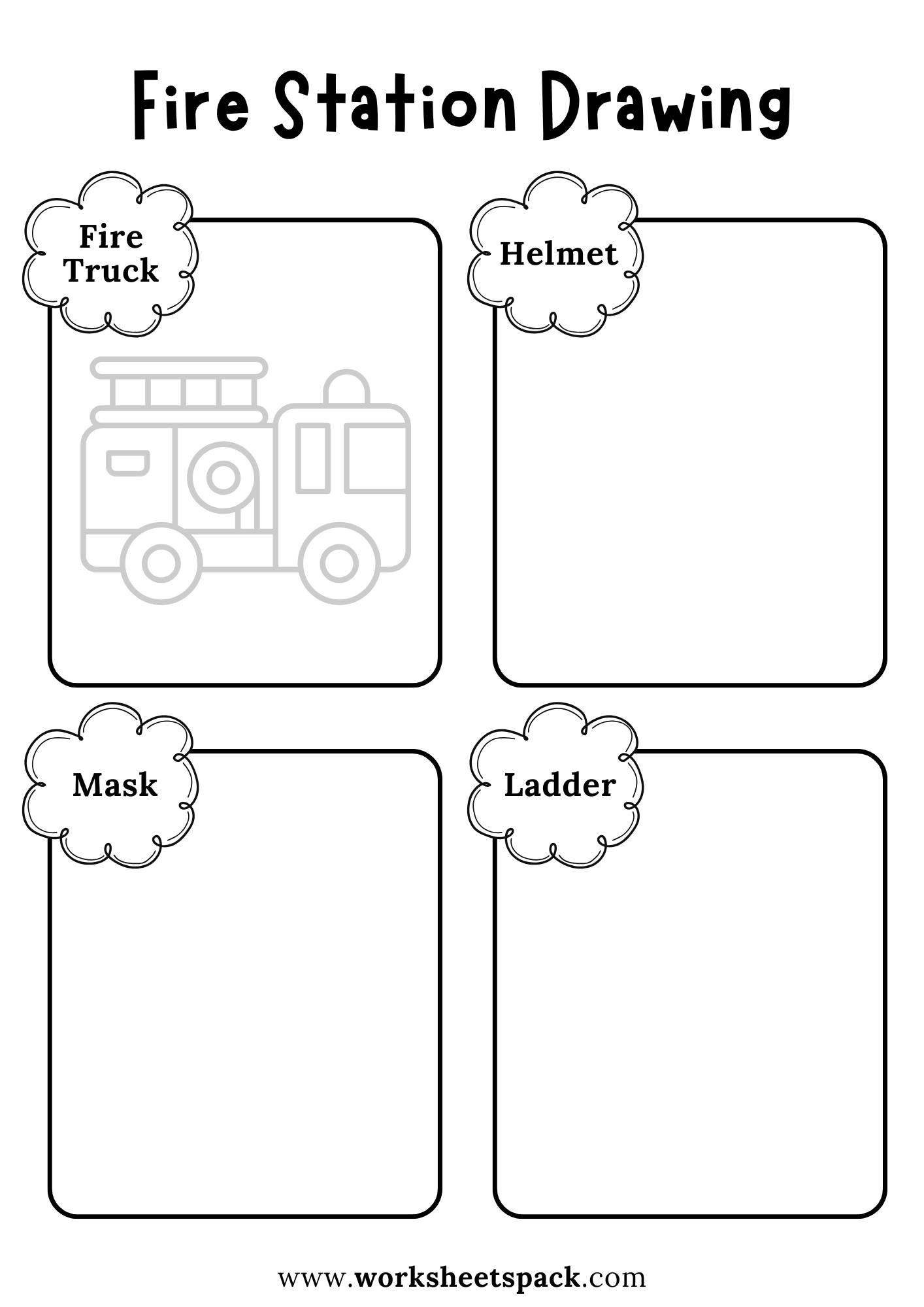 Fire Station Picture Worksheets - worksheetspack