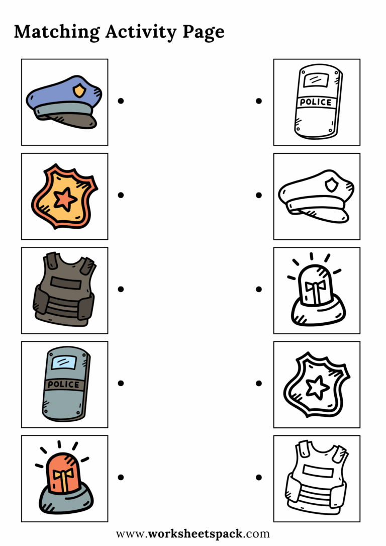 Printable Police Station Vocabulary Worksheets - worksheetspack